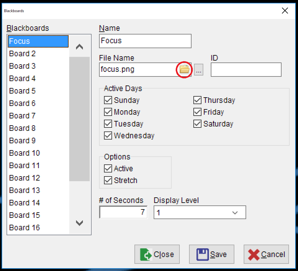 How to display an image on the blackboard